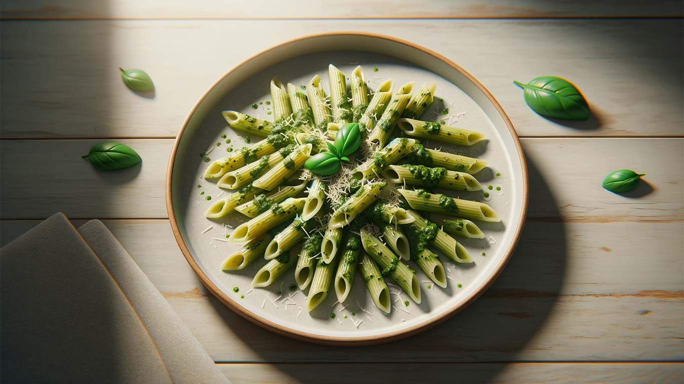 Discover the Delight of Zucchini Penne Pesto Plate Today!